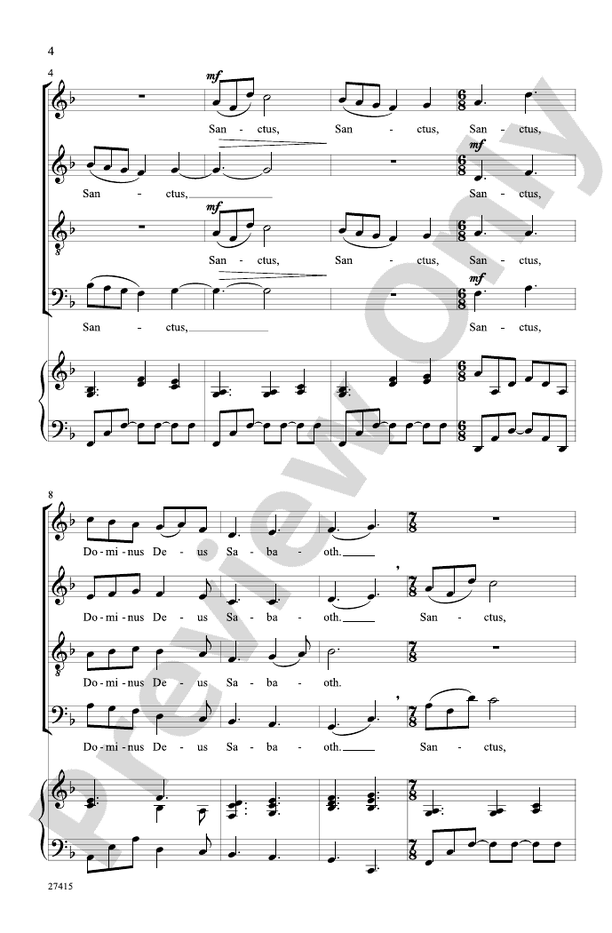 Sanctus: SATB Choral Octavo: Brian Lewis - Digital Sheet Music Download