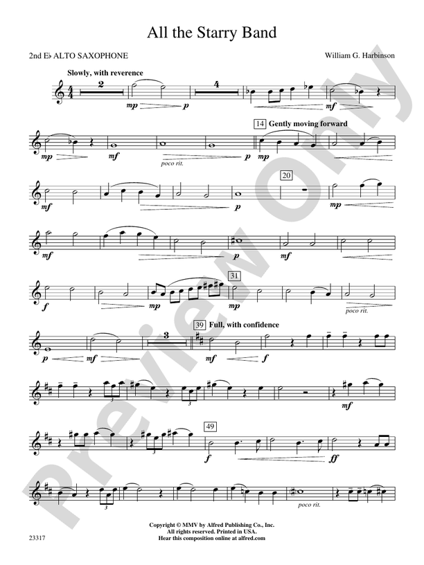 All the Starry Band: 2nd E-flat Alto Saxophone: 2nd E-flat Alto ...