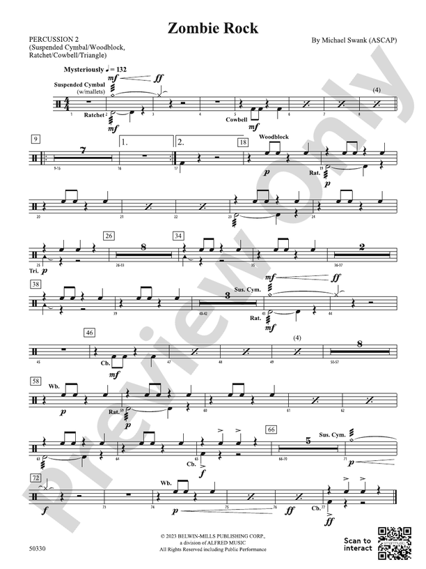 Zombie Rock: 2nd Percussion: 2nd Percussion Part - Digital Sheet Music ...