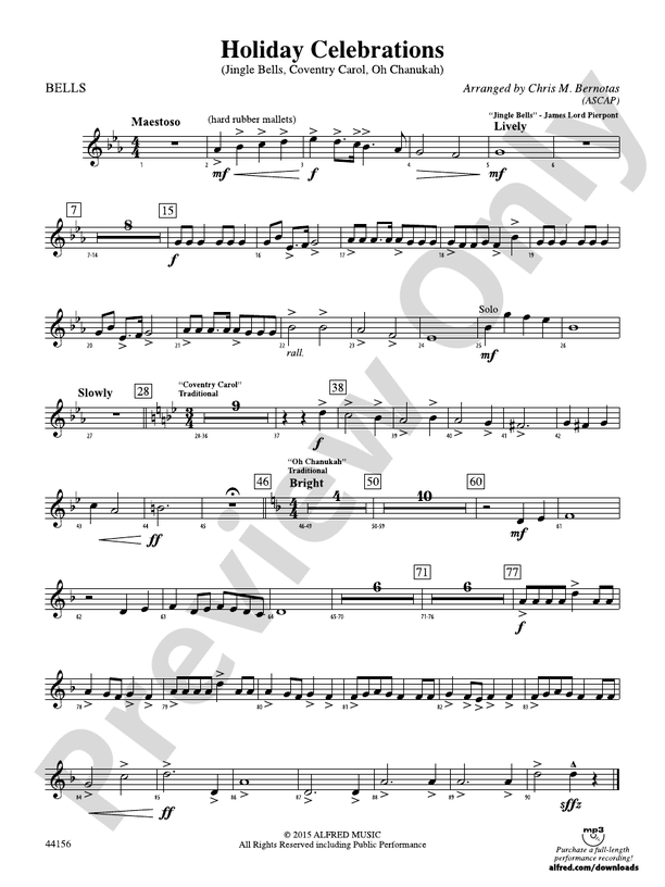 Holiday Celebrations: Bells: Bells Part - Digital Sheet Music Download