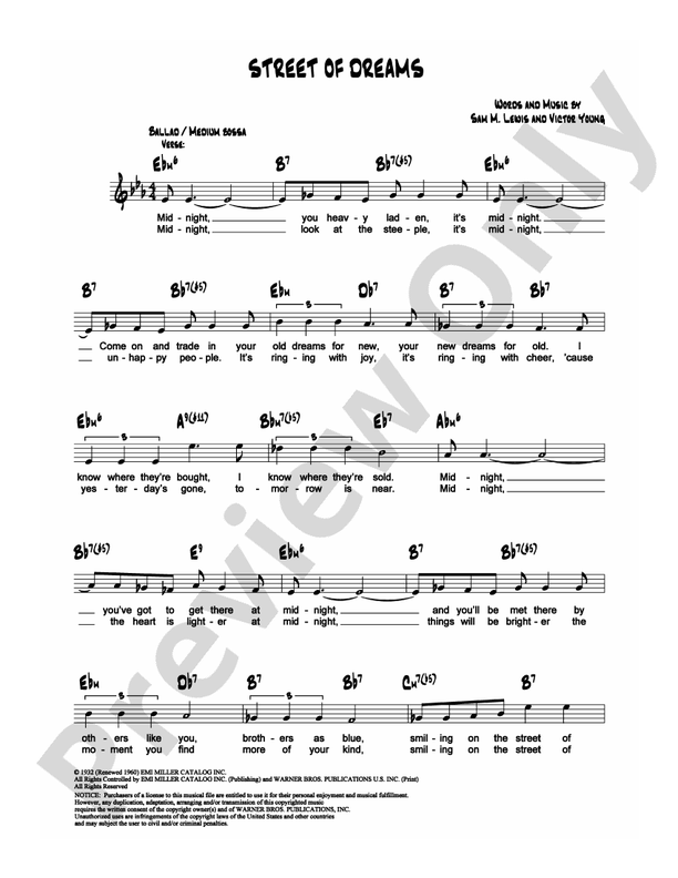 Street of Dreams: Lead Sheet: Sam M. Lewis - Digital Sheet Music Download