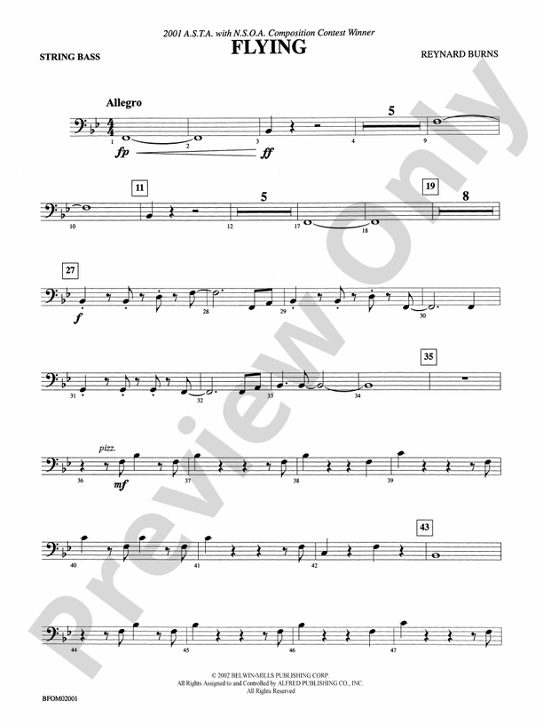 Flying: String Bass: String Bass Part - Digital Sheet Music Download