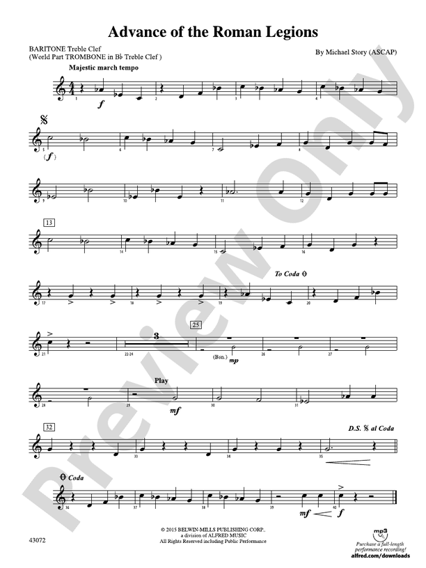 Advance of the Roman Legions: Baritone T.C.: Baritone T.C. Part ...