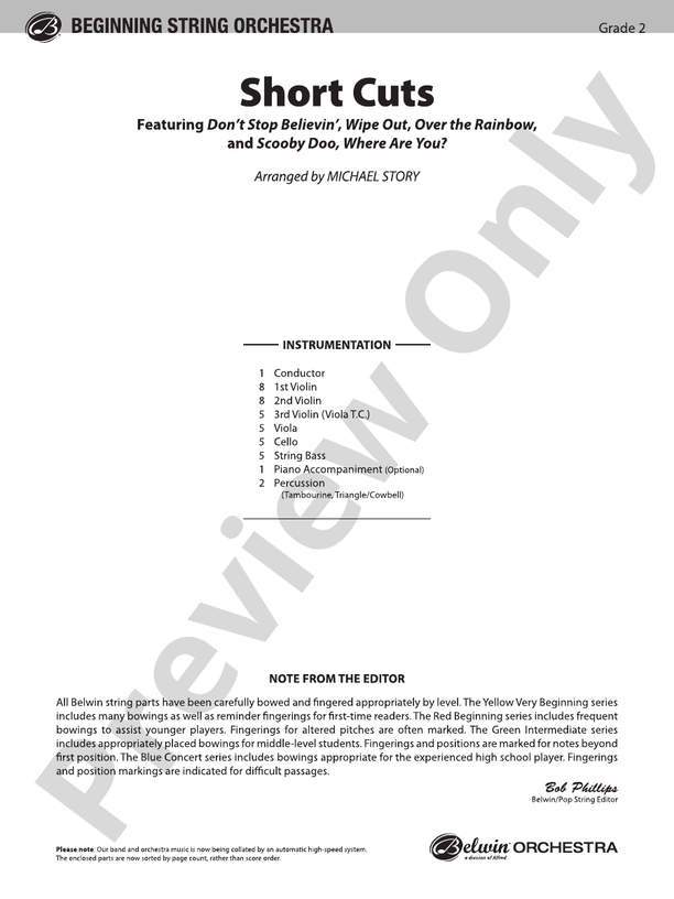 Short Cuts: Score: String Orchestra Score - Digital Sheet Music Download