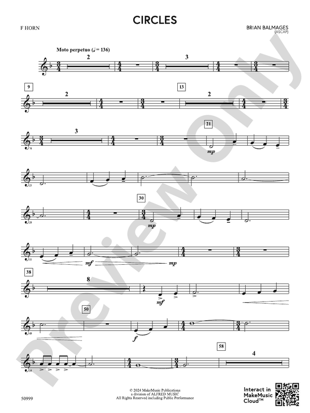 Circles: 1st F Horn: 1st F Horn Part - Digital Sheet Music Download