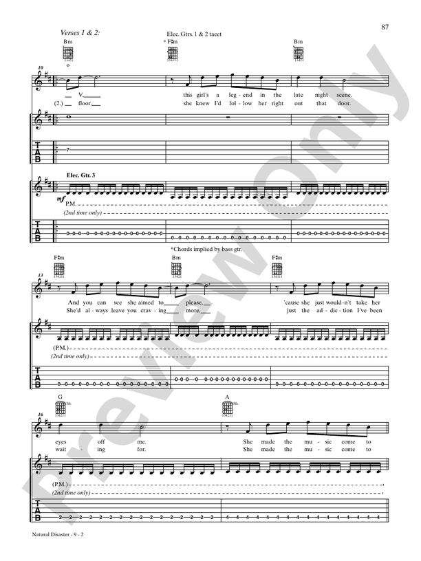 Natural Disaster: Guitar: Plain White T's - Digital Sheet Music Download