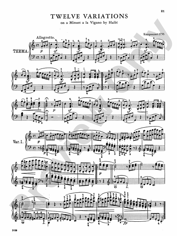 Beethoven: Variations (Volume II): Twelve Variations on a Minuet a la ...