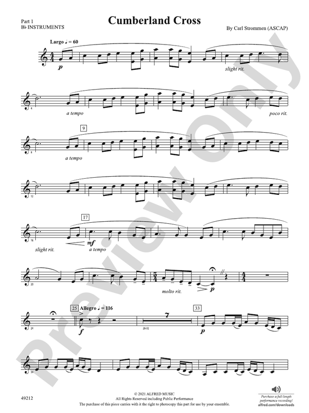 Cumberland Cross: Part 1 - B-flat Instruments: Part 1 - B-flat ...