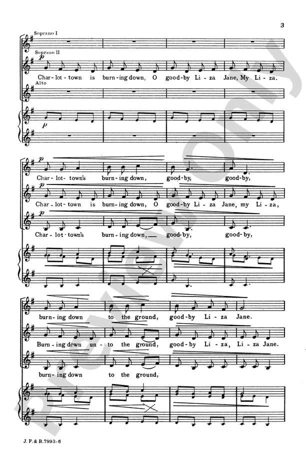 Charlottown: SSA, a cappella Choral Octavo - Digital Sheet Music Download