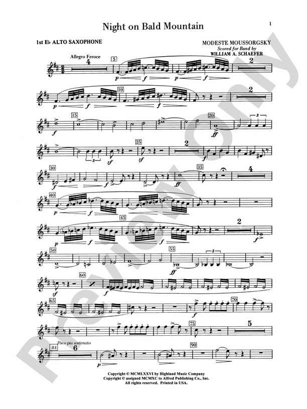 Night on Bald Mountain: E-flat Alto Saxophone: E-flat Alto Saxophone ...