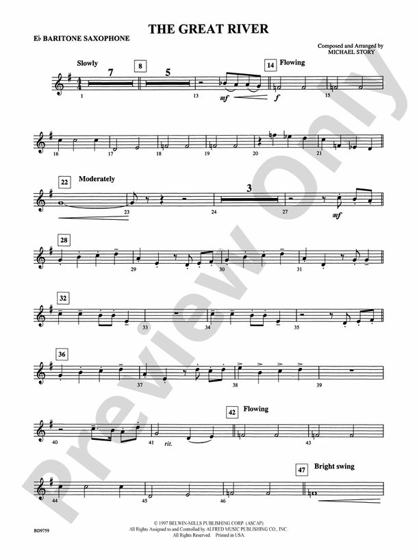 The Great River: E-flat Baritone Saxophone: E-flat Baritone Saxophone Part - Digital Sheet Music ...
