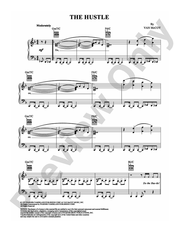 The Hustle: Piano/Vocal/Chords: Van McCoy - Digital Sheet Music Download
