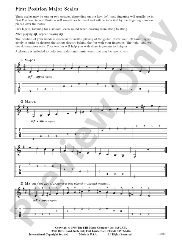 No. 1, First Position Major Scales: Guitar: Philip Groeber - Digital ...