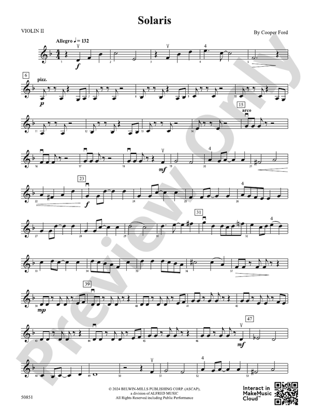 Solaris: 2nd Violin: 2nd Violin Part - Digital Sheet Music Download