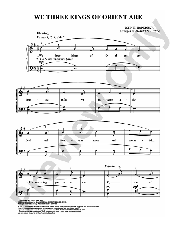 We Three Kings of Orient Are: Easy Piano: John Henry Hopkins, Jr. - Digital Sheet Music Download