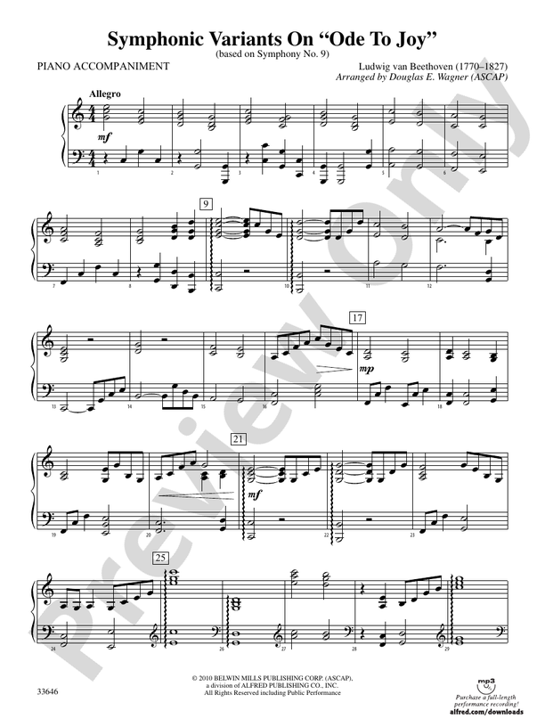 Symphonic Variants on Ode to Joy: Piano Accompaniment: Piano ...
