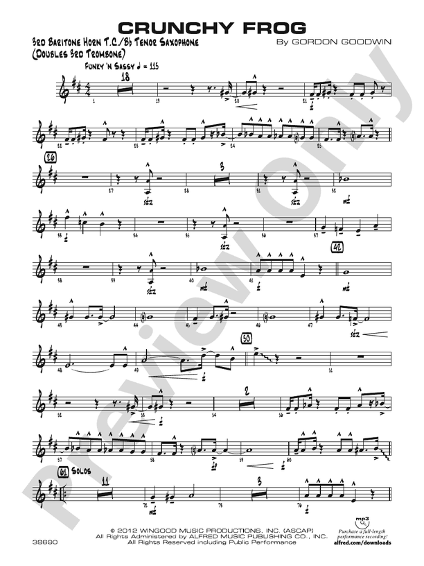 Crunchy Frog: 3rd Baritone T.C.: 3rd Baritone T.C. Part - Digital Sheet ...