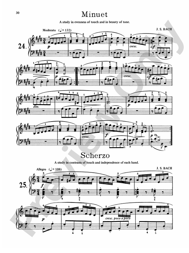 Bach: First Lessons in Bach (Ed. Carroll): 25. Scherzo in A Minor Part ...