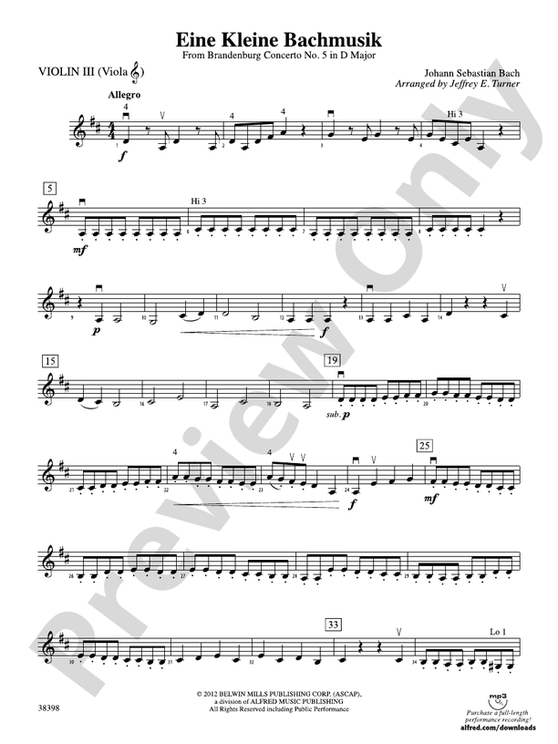 Eine Kleine Bachmusik (from Brandenburg Concerto No. 5 in D Major): 3rd ...