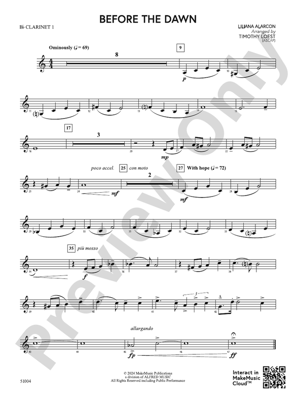 Before the Dawn: 1st B-flat Clarinet: 1st B-flat Clarinet Part - Digital Sheet Music Download