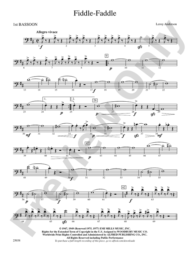 Fiddle-Faddle: Bassoon: Bassoon Part - Digital Sheet Music Download