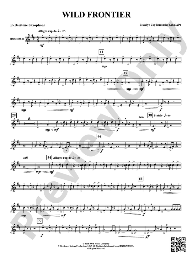 Wild Frontier: E-flat Baritone Saxophone: E-flat Baritone Saxophone ...