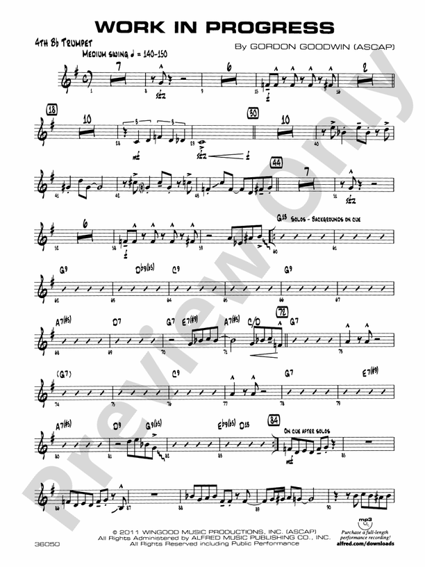 Work in Progress: 4th B-flat Trumpet: 4th B-flat Trumpet Part - Digital ...