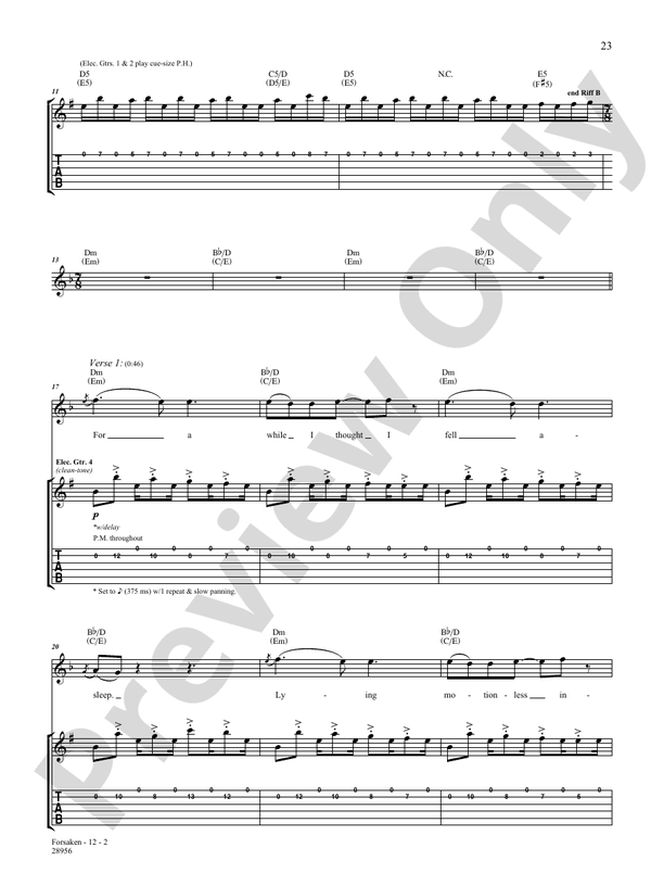 Forsaken: Guitar: Dream Theater - Digital Sheet Music Download