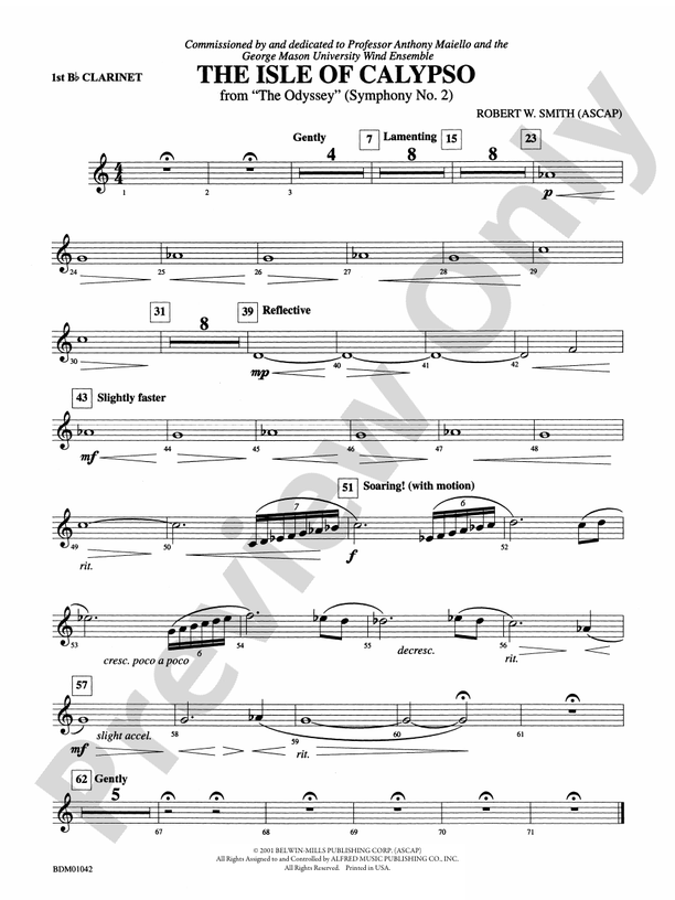 The Isle of Calypso (from The Odyssey (Symphony No. 2)): 1st B-flat ...