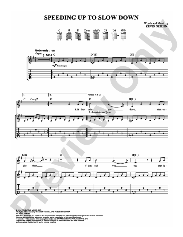 Speeding Up To Slow Down: Guitar TAB: Better Than Ezra - Digital Sheet ...
