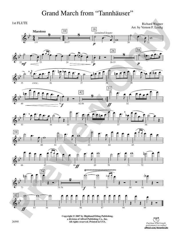 Grand March from Tannhäuser: Flute: Flute Part - Digital Sheet Music ...