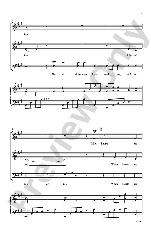 Think on Me: SAB Choral Octavo: Ruth Morris Gray - Digital Sheet Music ...