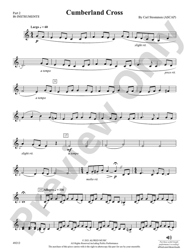 Cumberland Cross: Part 2 - B-flat Instruments: Part 2 - B-flat ...