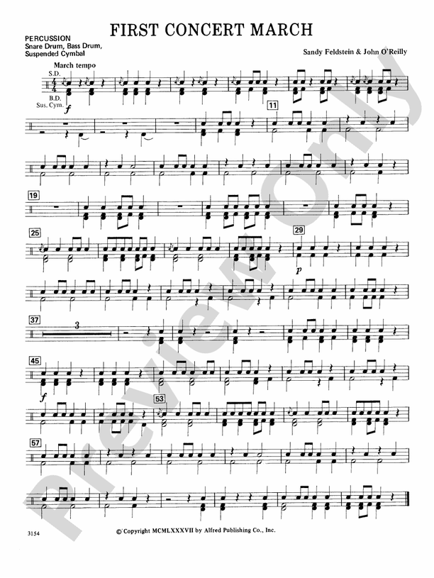First Concert March: 1st Percussion: 1st Percussion Part - Digital ...