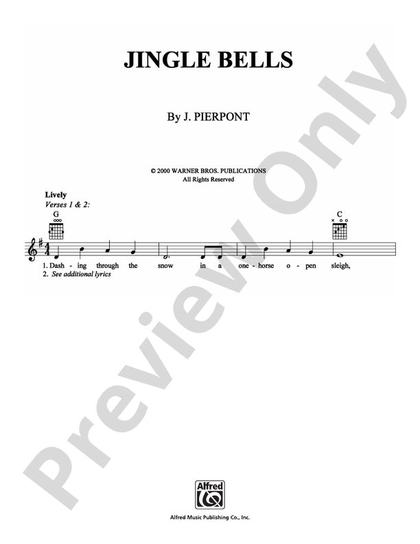 Jingle Bells: Lead Sheet: J. Pierpont - Digital Sheet Music Download