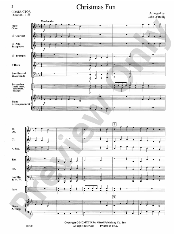 Christmas Fun: Concert Band Conductor Score & Parts - Digital Sheet ...