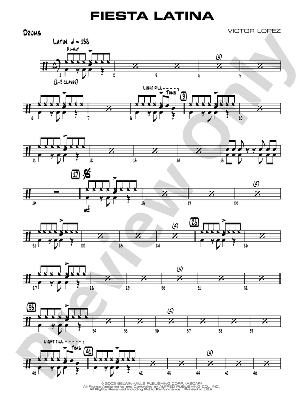 Fiesta Latina: Drums: Drums Part - Digital Sheet Music Download