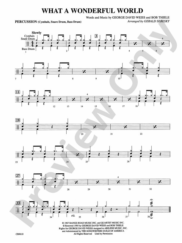 What a Wonderful World: 1st Percussion: 1st Percussion Part - Digital ...