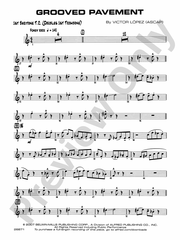 Grooved Pavement: Baritone T.C.: Baritone T.C. Part - Digital Sheet ...