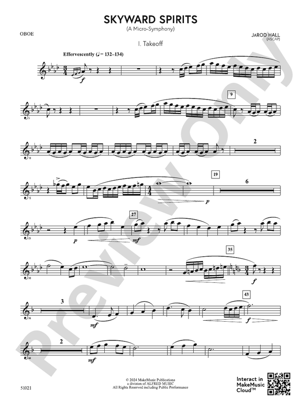 Skyward Spirits: Oboe: Oboe Part - Digital Sheet Music Download
