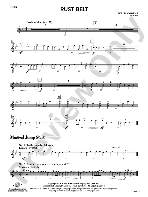 Rust Belt: Bells: Bells Part - Digital Sheet Music Download
