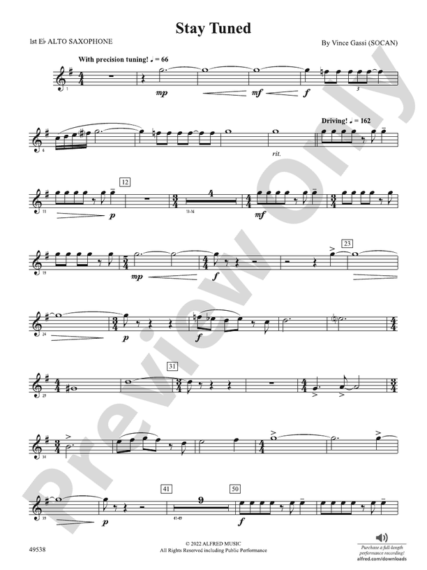 Stay Tuned: E-flat Alto Saxophone: E-flat Alto Saxophone Part - Digital ...