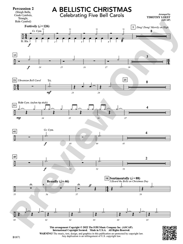 A Bellistic Christmas: Percussion 2: Percussion 2 Part - Digital Sheet ...