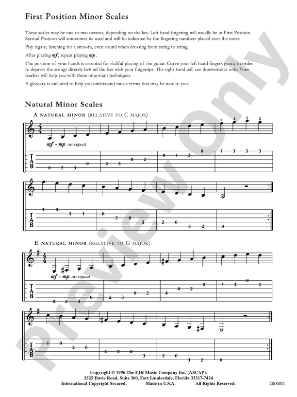 No. 2, First Position Minor Scales: Guitar: Philip Groeber - Digital ...