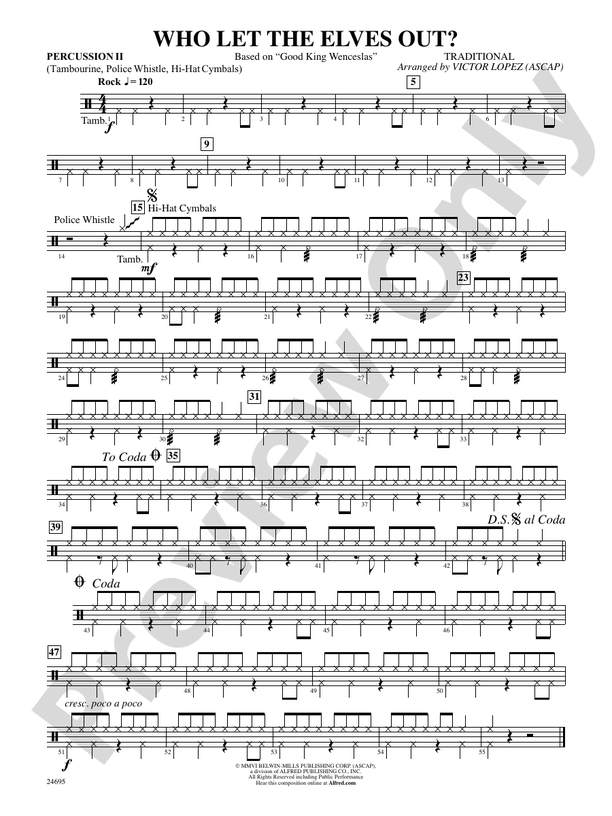 Who Let the Elves Out?: 2nd Percussion: 2nd Percussion Part - Digital ...