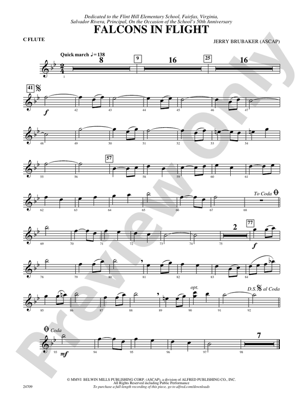 Falcons in Flight: Flute: Flute Part - Digital Sheet Music Download