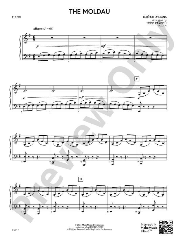 The Moldau: Piano Accompaniment: Piano Accompaniment Part - Digital ...