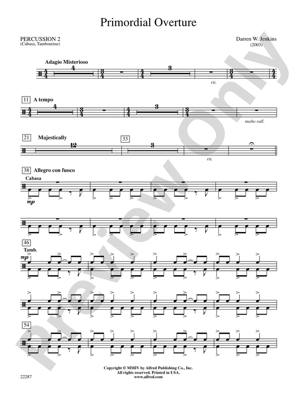 Primordial Overture: 2nd Percussion: 2nd Percussion Part - Digital Sheet Music Download
