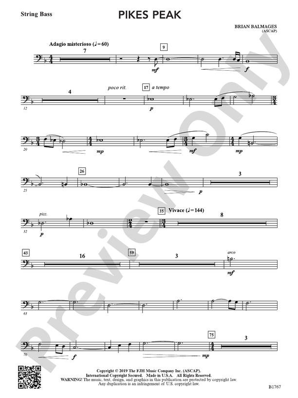 Pikes Peak: String Bass: String Bass Part: Brian Balmages - Digital ...
