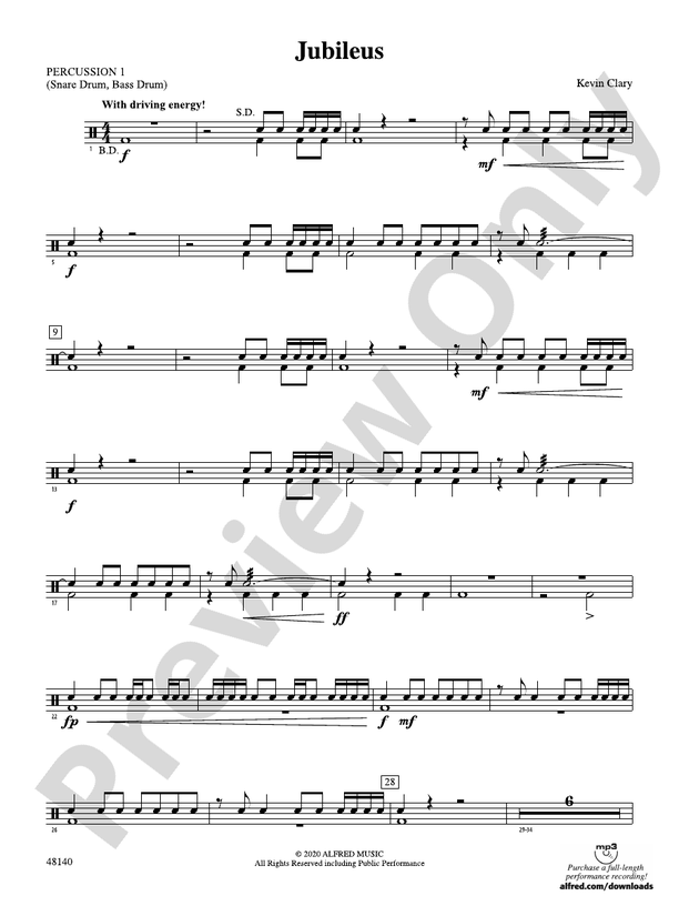 Jubileus: 1st Percussion: 1st Percussion Part - Digital Sheet Music ...